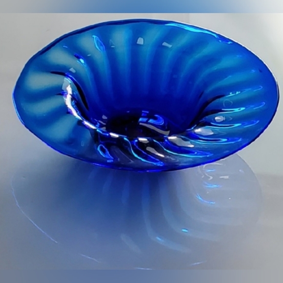 BLENKO | Art | Rare 25 Blenko Cobalt Blue Handcrafted Optic Art Glass ...